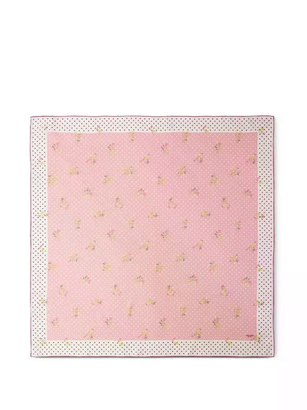 Prada Printed Silk Twill Scarf 90 - Pink