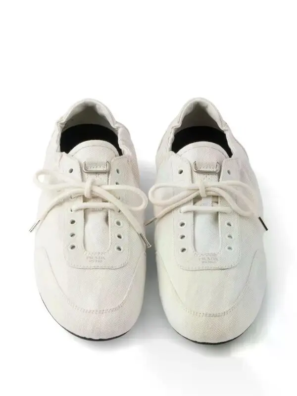 Prada Denim Collapse Sneakers - Neutrals