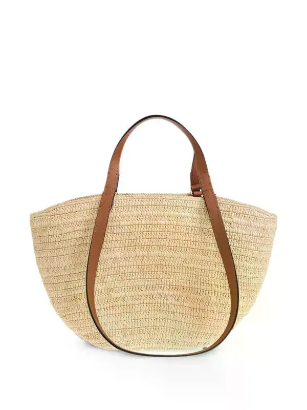 Loewe Raffia Tote Bag With Anagram Patch