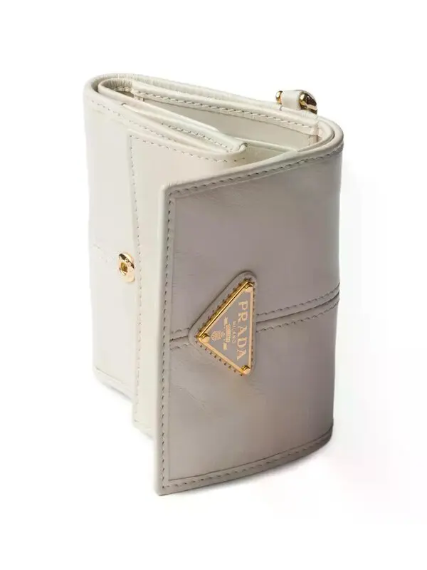 Prada Small Leather Wallet - Neutrals