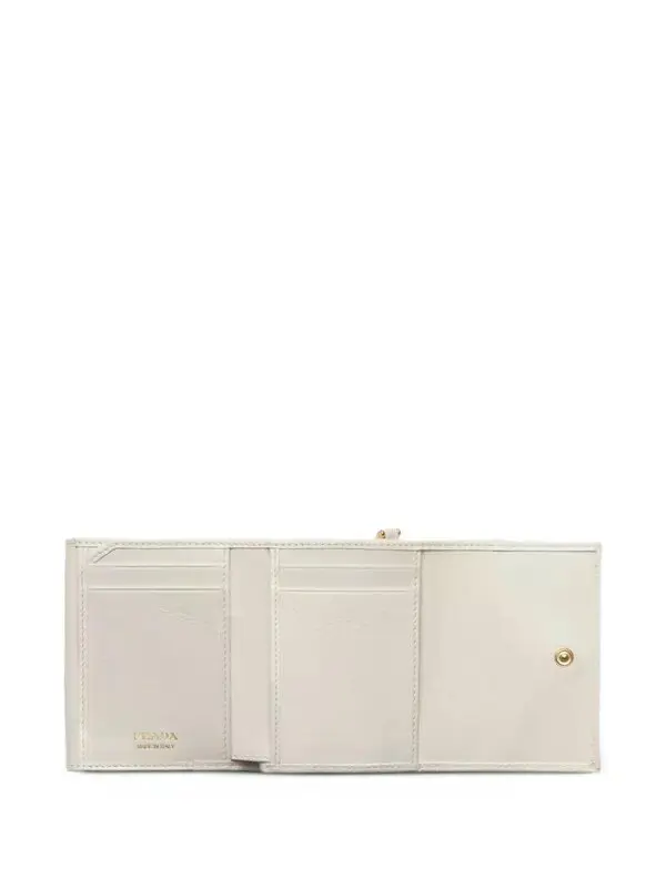 Prada Small Leather Wallet - Neutrals