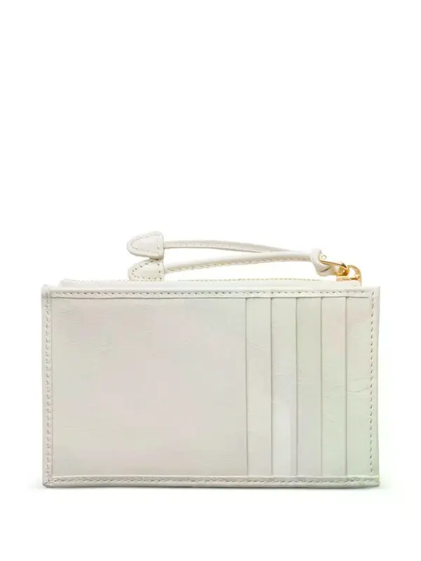 Prada Leather Card Holder With Zipper - White