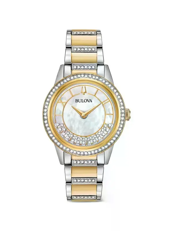 Bulova Crystal Turnstyle 32.5mm Watch - White