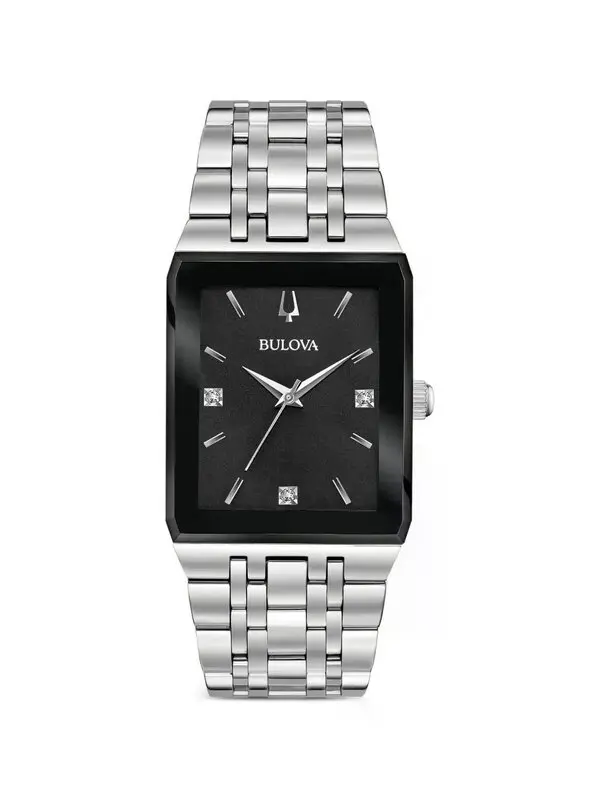 Bulova Stainless Steel 30.5mm Diamond Watch - Silver
