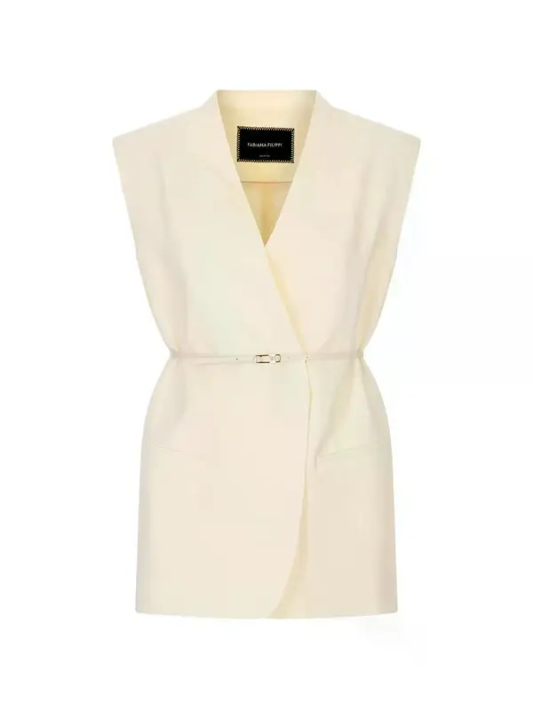 Fabiana Filippi Belted Sleeveless Jacket
