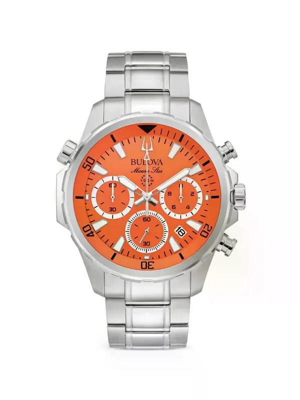Bulova Marine Star 44mm Chronograph Watch - Orange