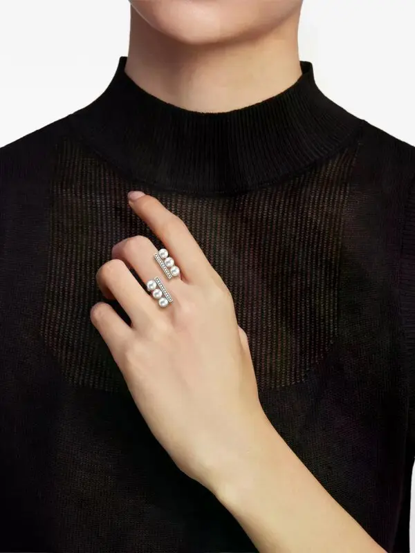 TASAKI Balance Parallel Neo Pearl And Diamond Ring - Silver