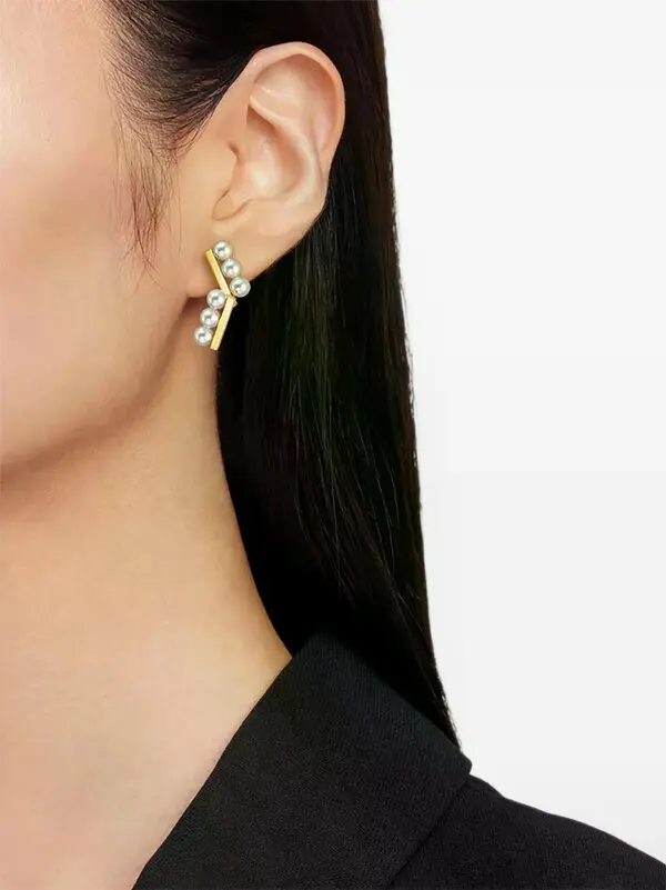 TASAKI Balance Step Neo Earrings In 18k Yellow With Akoya Pearls