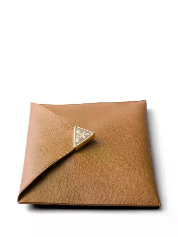 Prada Saffiano Leather Envelope Clutch - Neutrals