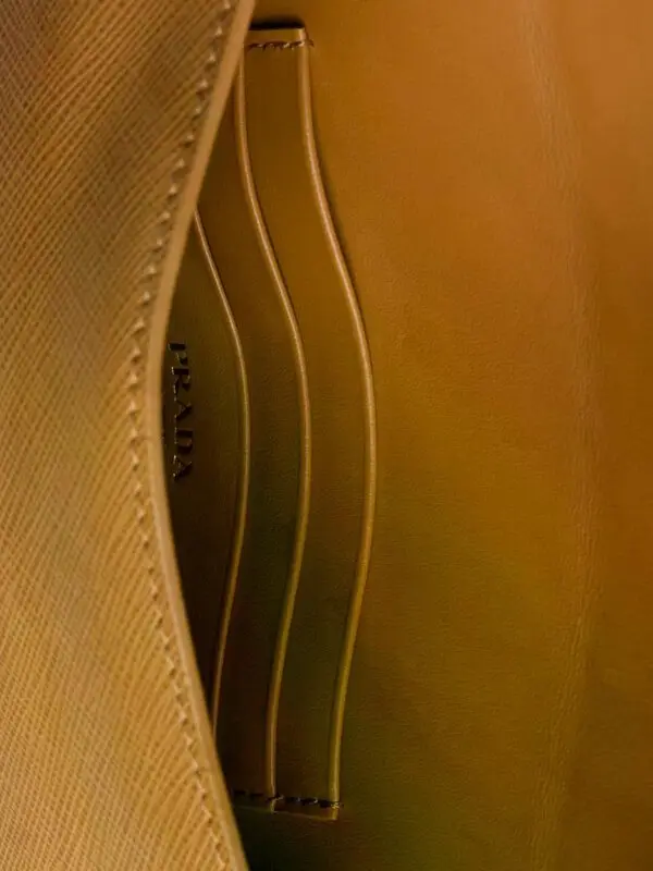Prada Saffiano Leather Envelope Clutch - Neutrals
