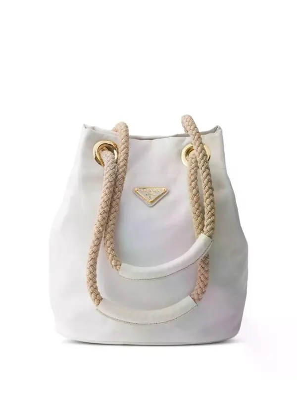 Prada Re-nylon Small Bucket Bag - White