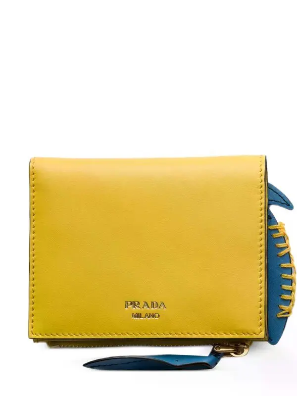 Prada Small Leather Wallet - Yellow