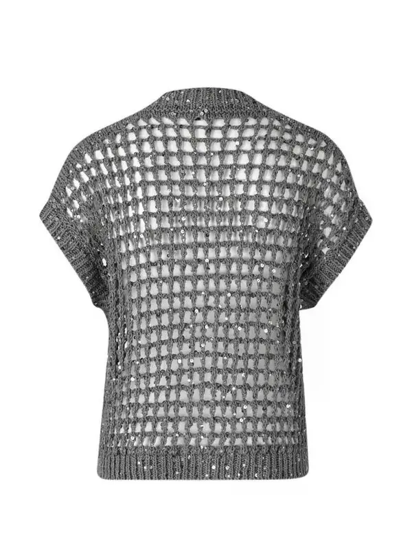 Peserico Open-knit Sequin Embellished Cardigan - Grey