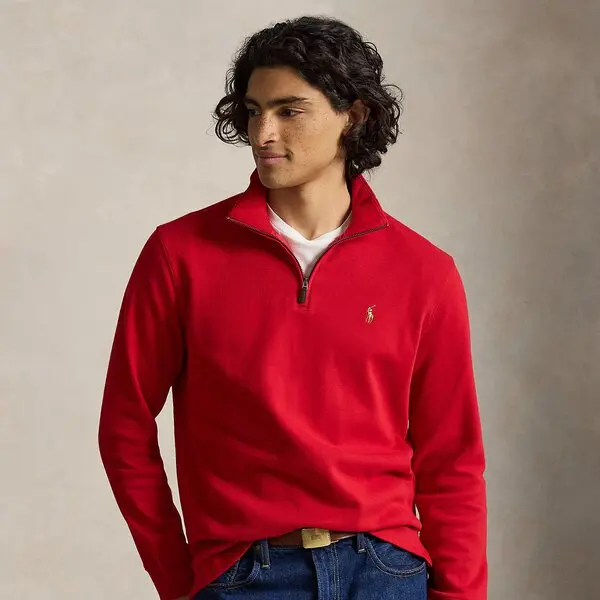 Ralph Lauren Estate-rib Quarter-zip Pullover - Rl 2000 Red