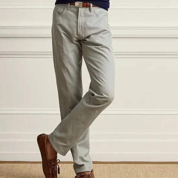 Ralph Lauren Straight Fit Cotton-linen Jean - Light Grey