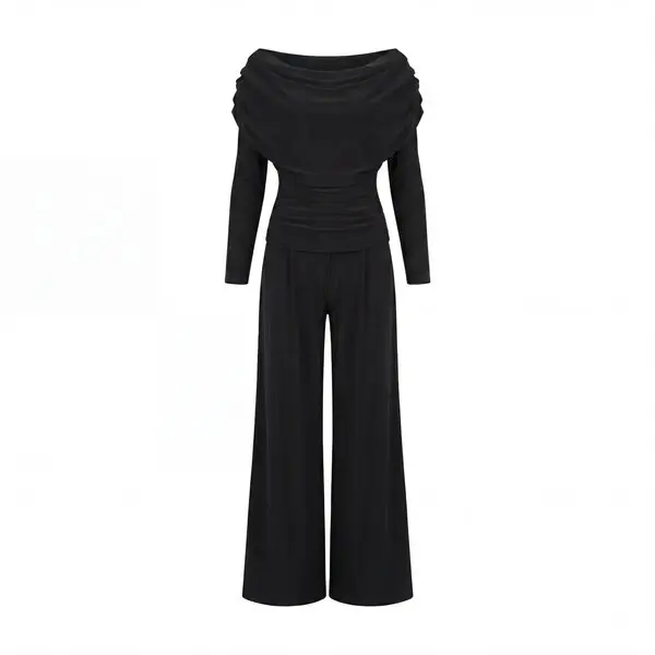 ATOM LABEL Carbon Jumpsuit With Sleeve - Black