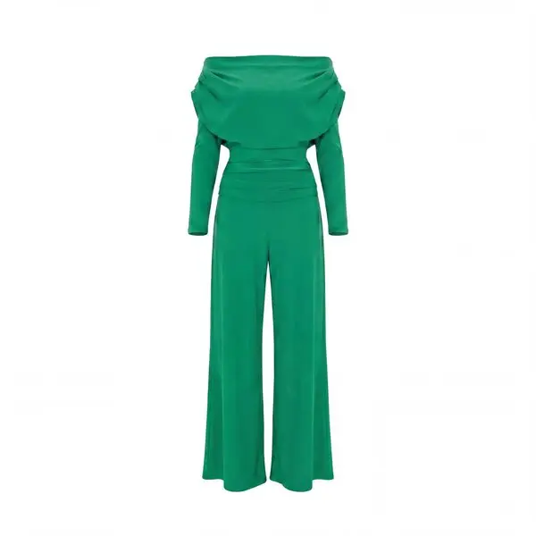 ATOM LABEL Carbon Jumpsuit With Sleeve - Green