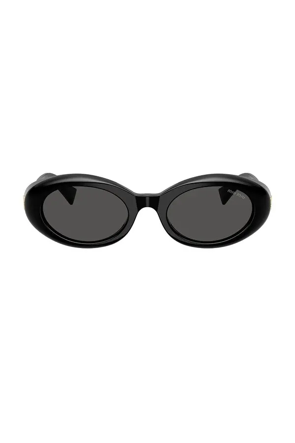 Miu Miu Oval Sunglasses - Black