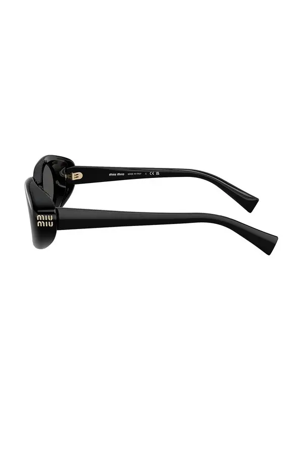 Miu Miu Oval Sunglasses - Black