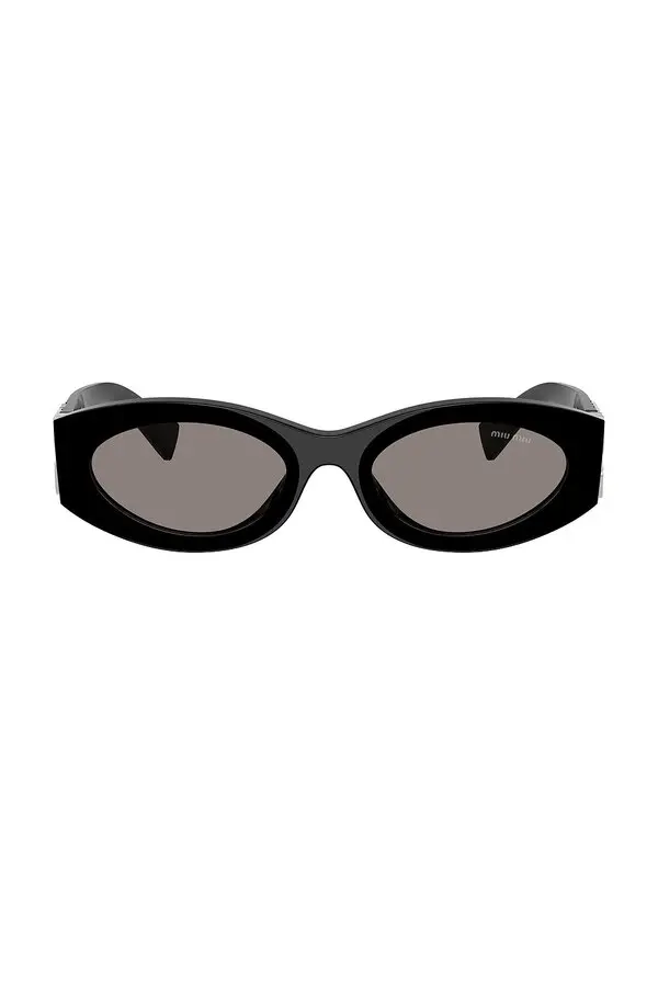 Miu Miu Oval Sunglasses - Black