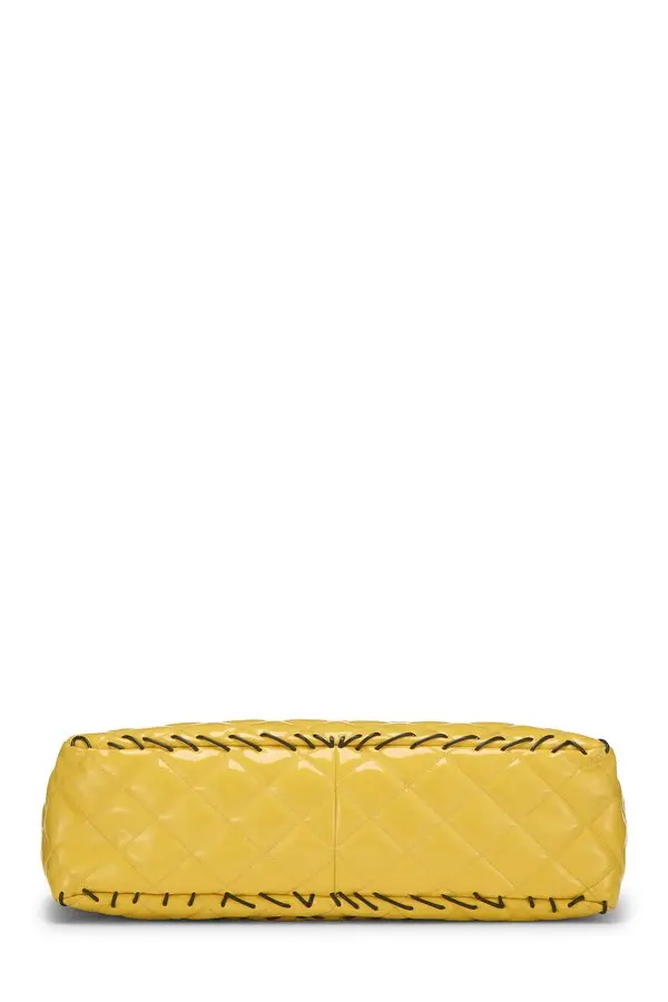 Chanel Vinyl Whipstitch Half Flap - Yellow