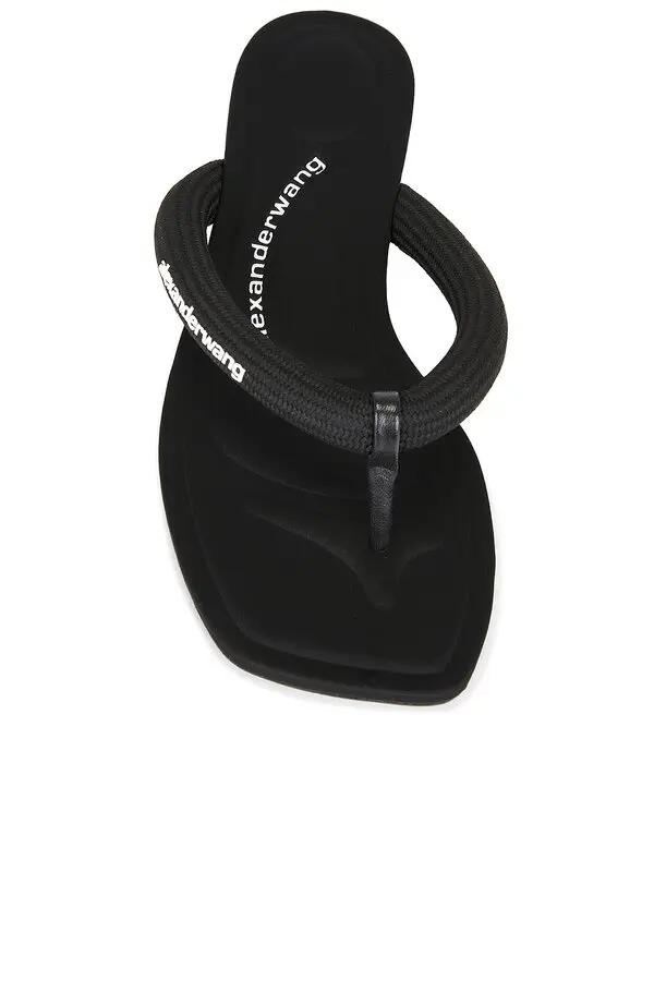 Alexander Wang Jenna Tubular Flat Thong Sandal - Black