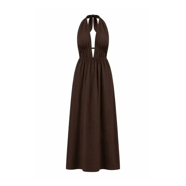 CURATED ROW Lea Halter Midi Dress