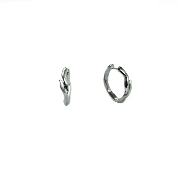 ONI Water Trace Hoop Earrings - Silver