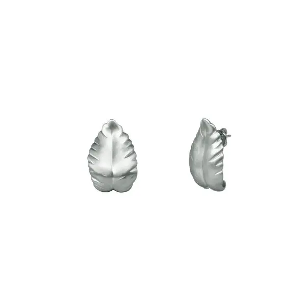 ONI Lemon-leaf Form Earrings - Silver