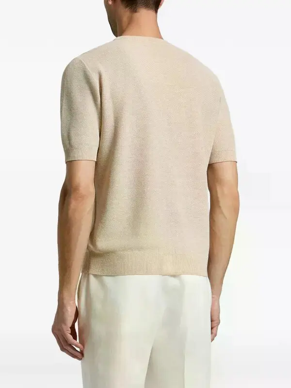 Peserico Textured Knit Crew Neck Short Sleeve Top