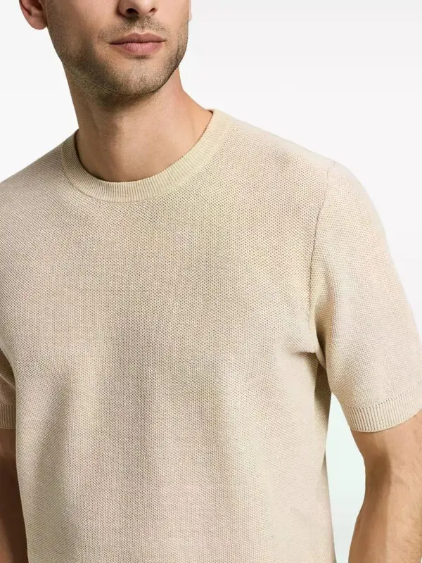 Peserico Textured Knit Crew Neck Short Sleeve Top