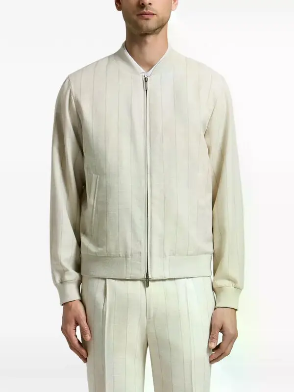 Peserico Pinstriped Zip-up Sweater