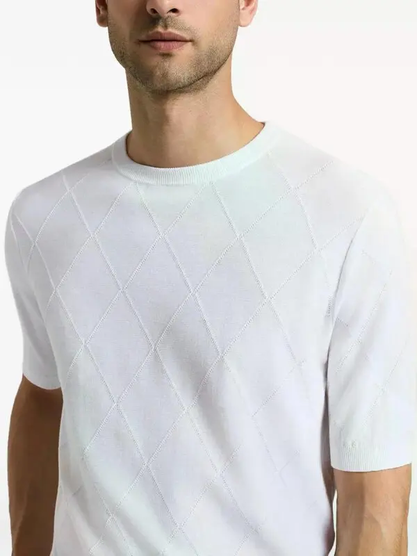 Peserico Diamond-knit Short-sleeve Top