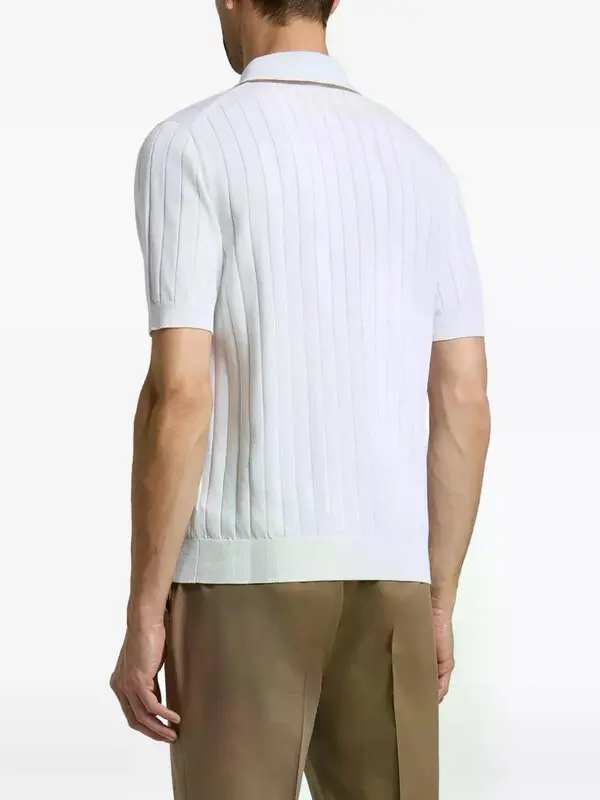 Peserico Ribbed-knit Short-sleeve Polo Shirt
