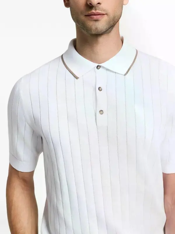 Peserico Ribbed-knit Short-sleeve Polo Shirt