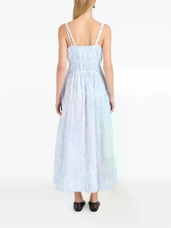 Proenza Schouler White Label Michelyn Zebra-Print Maxi Dress - Blue |  Editorialist
