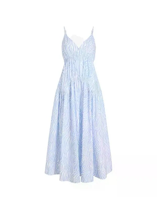 Proenza Schouler White Label Michelyn Zebra-print Maxi Dress - Blue