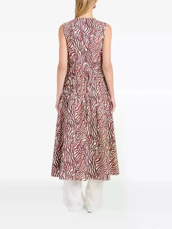 Proenza Schouler White Label Zebra-print Smocked Midi Dress - Red