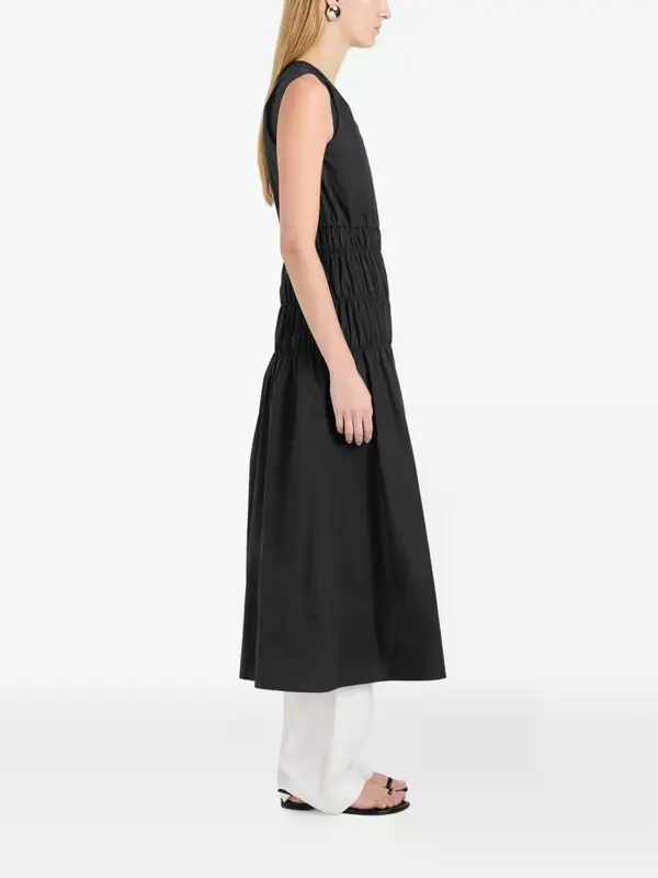 Proenza Schouler White Label Smocked Poplin Midi Dress - Black