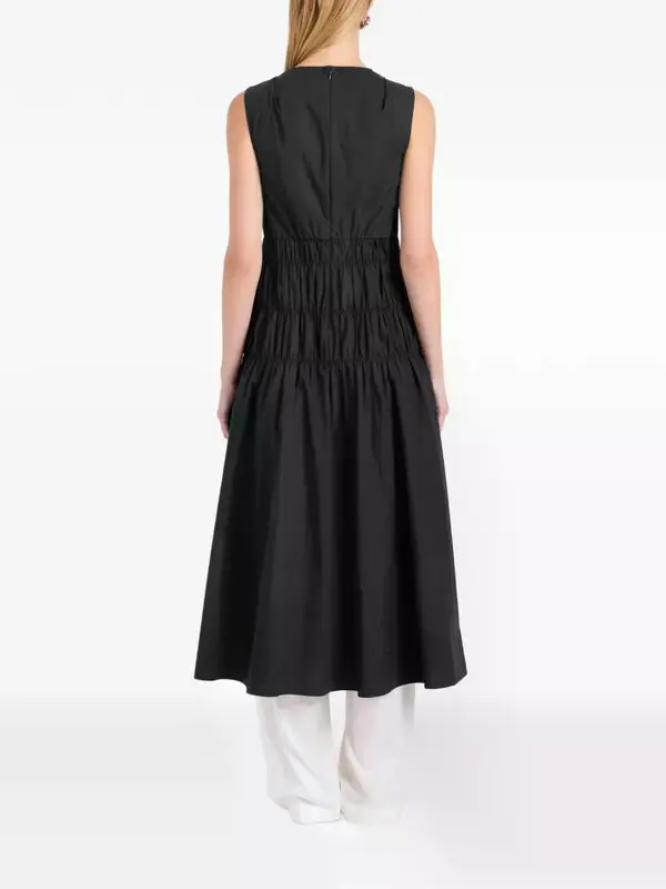 Proenza Schouler White Label Smocked Poplin Midi Dress - Black