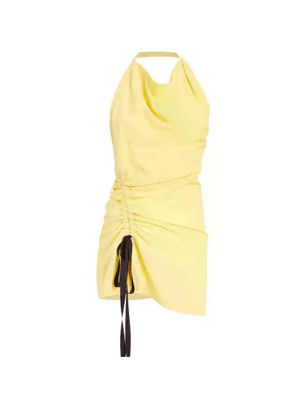 Proenza Schouler Melia Ruched Halterneck Top - Yellow