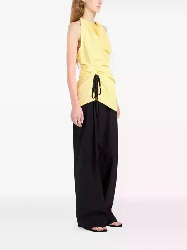 Proenza Schouler Melia Ruched Halterneck Top - Yellow
