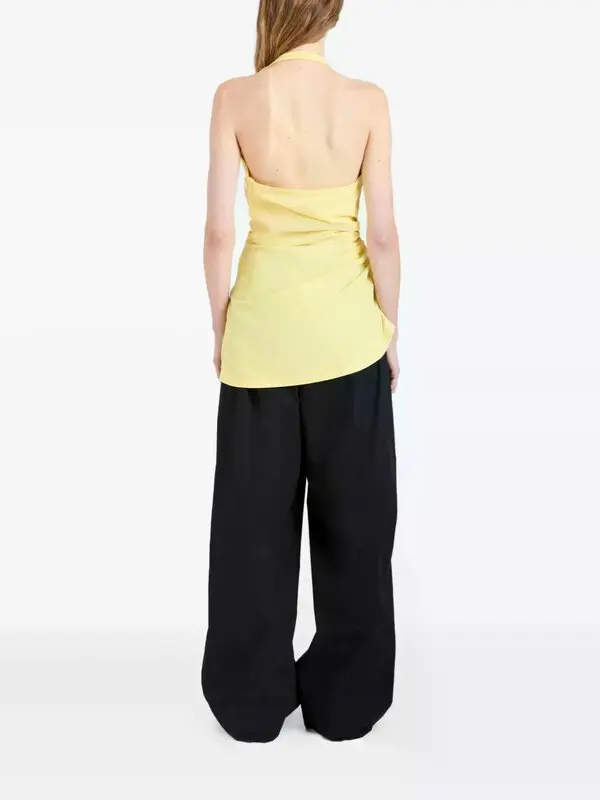 Proenza Schouler Melia Ruched Halterneck Top - Yellow