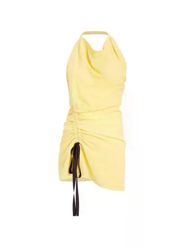 Proenza Schouler Melia Ruched Halterneck Top - Yellow