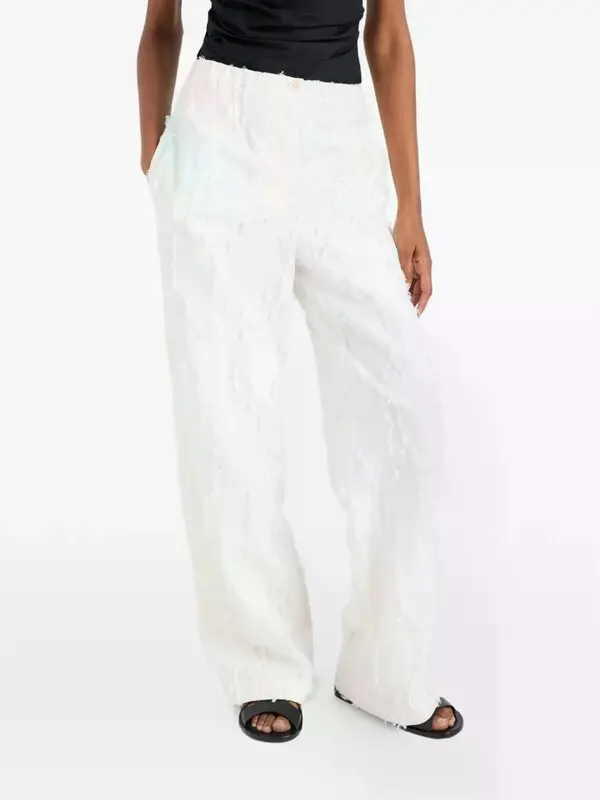 Proenza Schouler White Label Shilo Frayed-jacquard Trousers - Neutrals