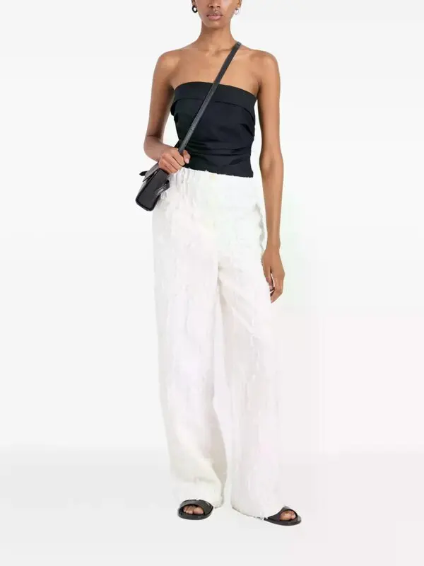 Proenza Schouler White Label Shilo Frayed-jacquard Trousers - White