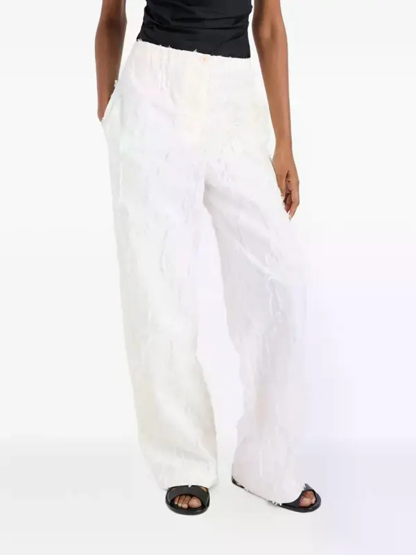 Proenza Schouler White Label Shilo Frayed-jacquard Trousers - Neutrals