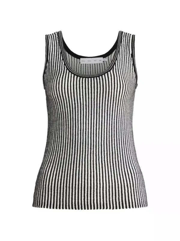 Proenza Schouler White Label Stripe-pattern Rib-knit Top - Black