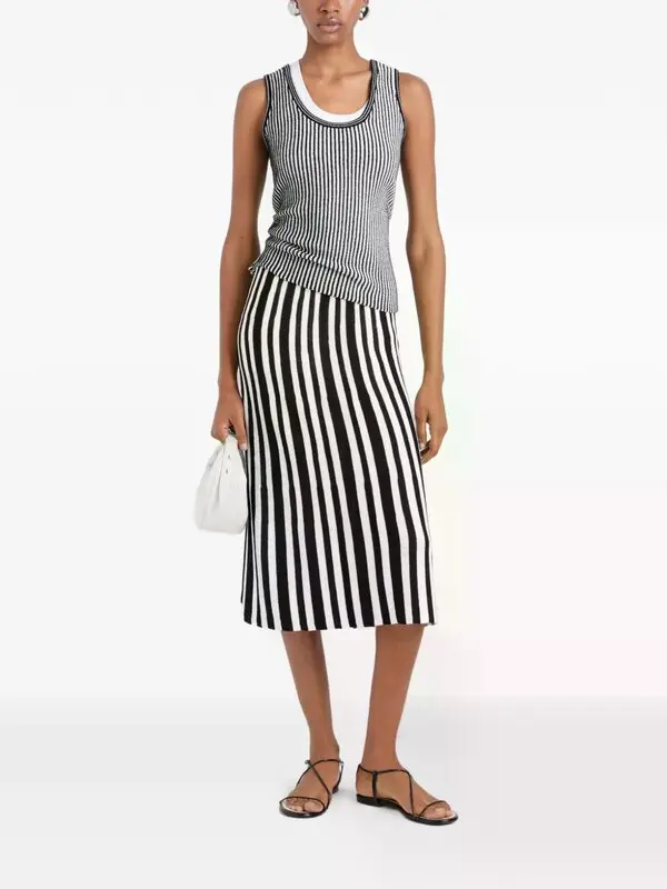 Proenza Schouler White Label Stripe-pattern Rib-knit Top - Black