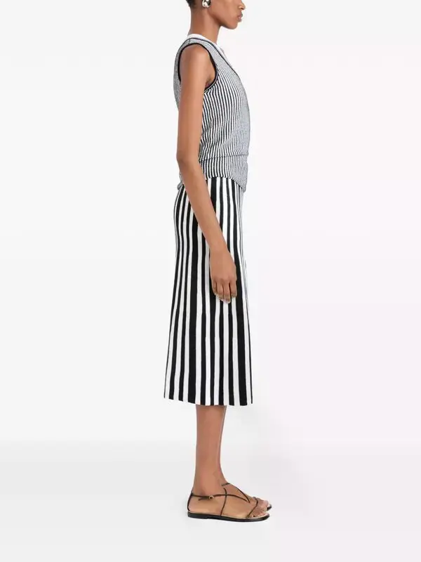 Proenza Schouler White Label Stripe-pattern Rib-knit Top - Black